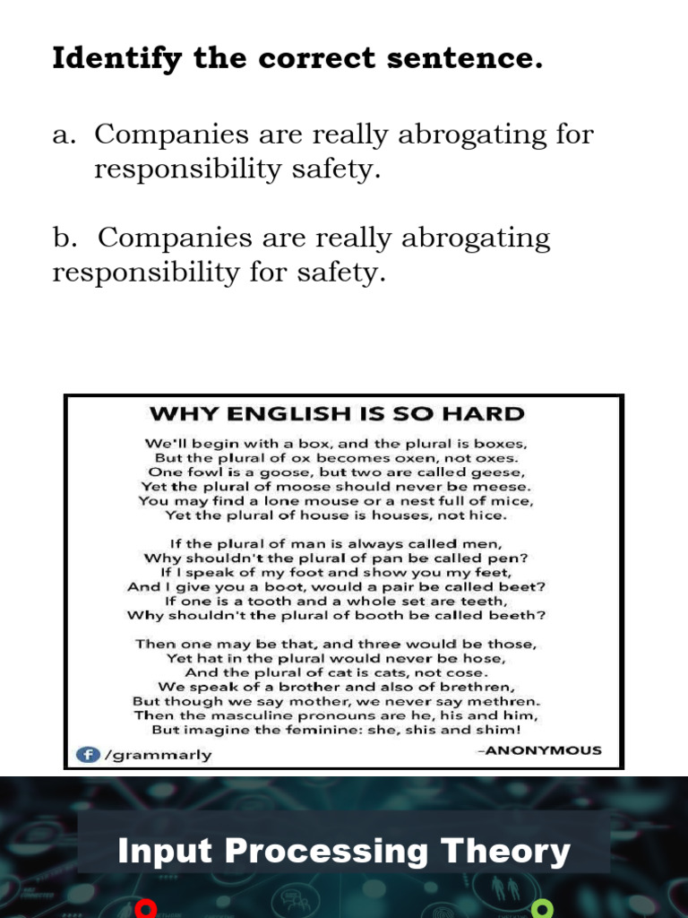 Input Processing Theory | PDF | Second Language | Cognitive Psychology