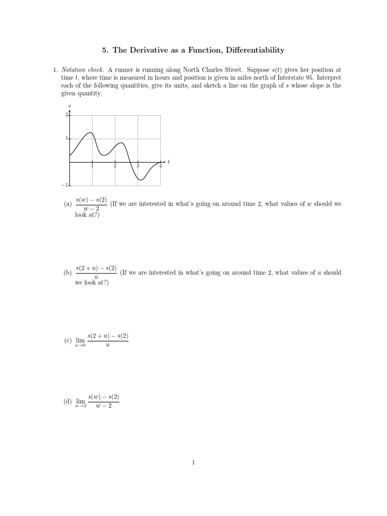 Derivative Worksheet | PDF | Derivative | Metrology