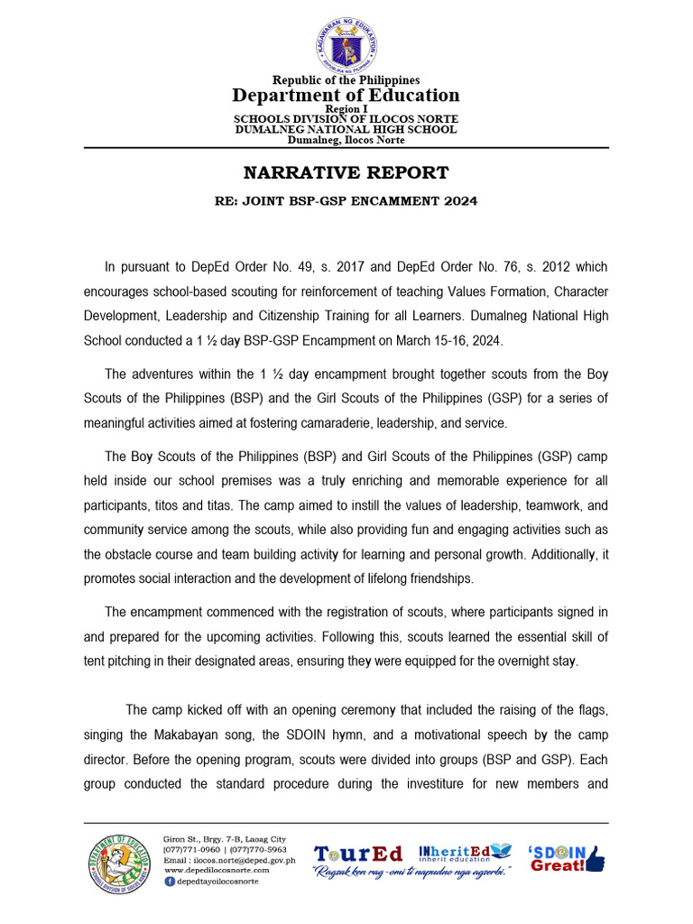 BSP-GSP Narrative | PDF | Scouting