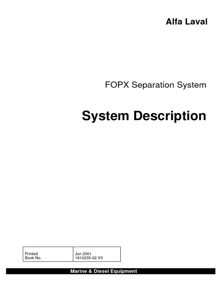 FOPX611 - System Description | PDF | Reference Range | Water