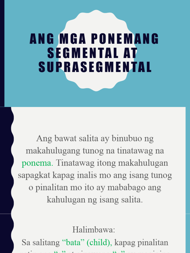 Ang Mga Ponemang Segmental at Suprasegmental | PDF