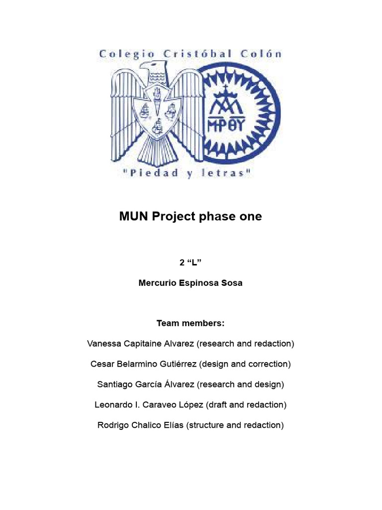 MUN Project Phase One | PDF | United Nations | International Relations