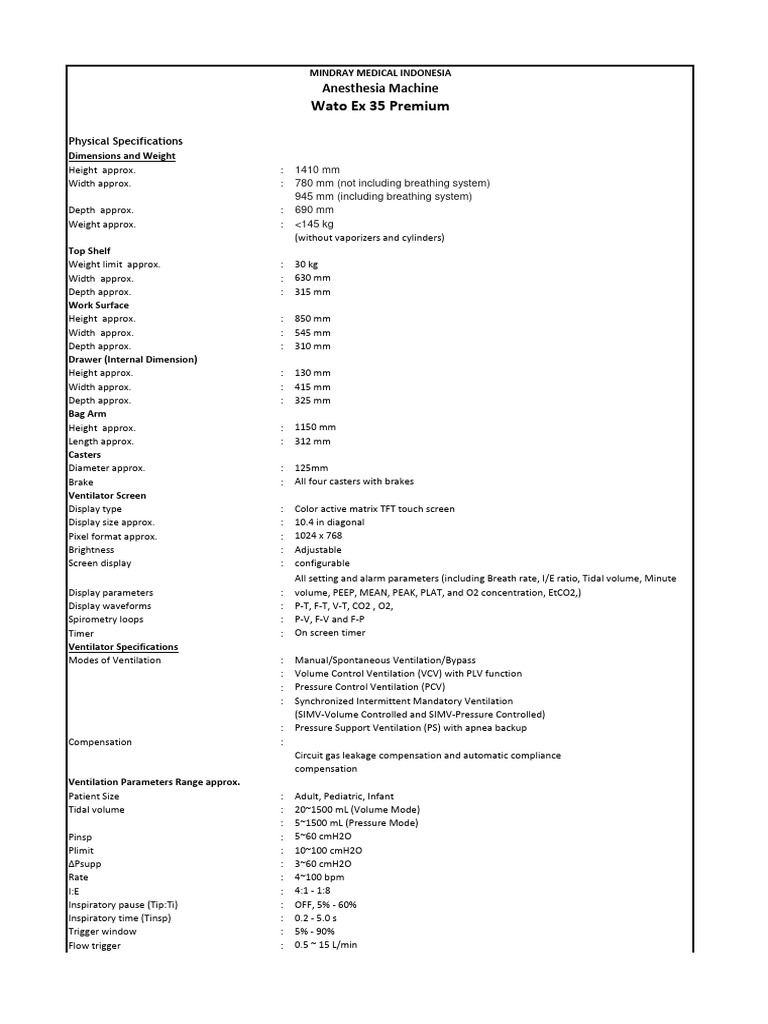 Wato Ex 35 Premium Spec | PDF