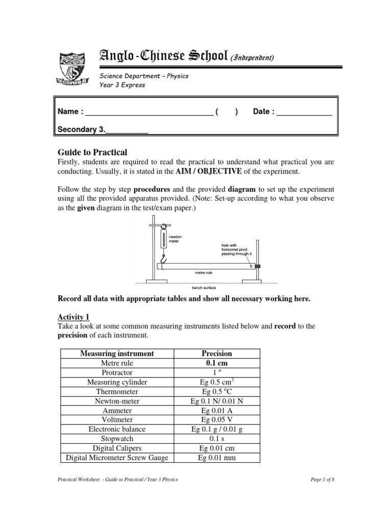 Guide to Practical | PDF | Significant Figures | Experiment