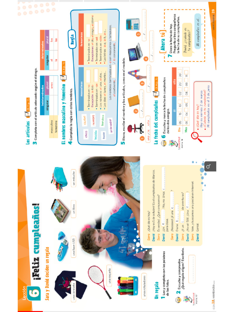 A1 Unit 2 Feliz Cumpleanos Leccion 6 28-29 | PDF