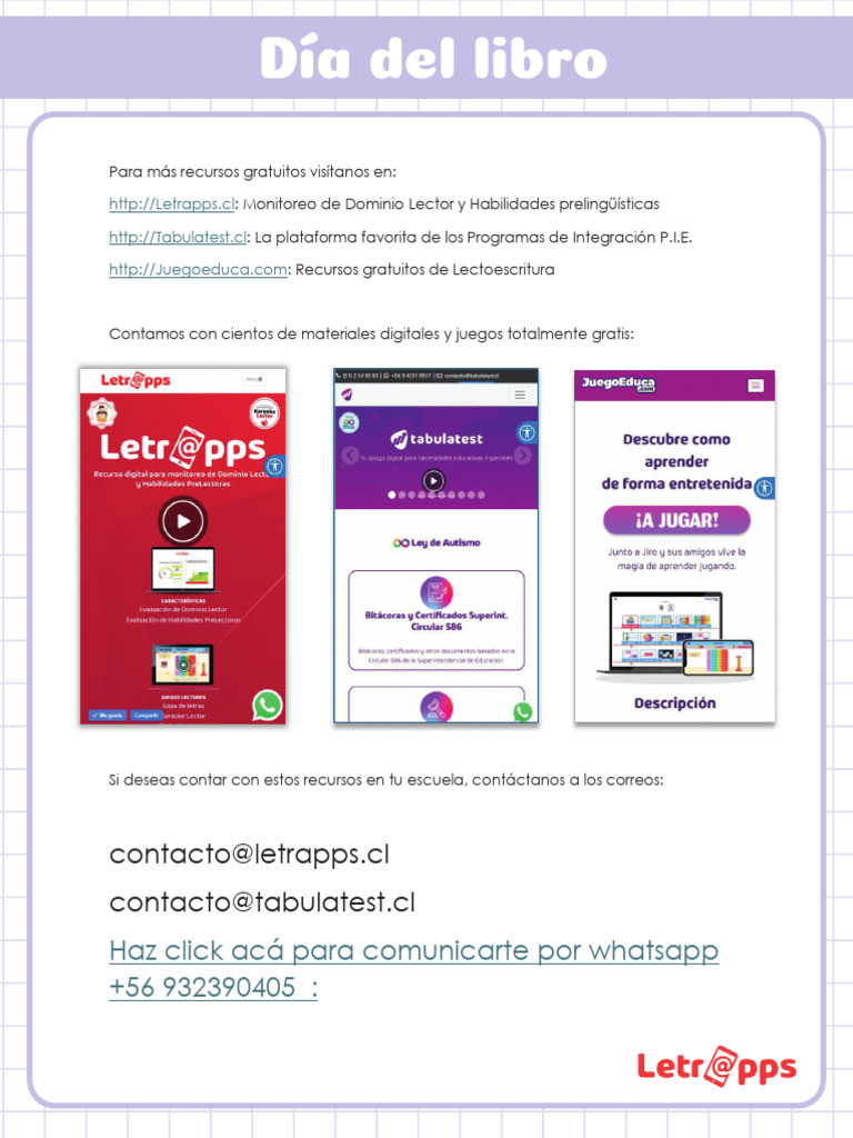 3 Regalos Día Del Libro - Letrapps | PDF