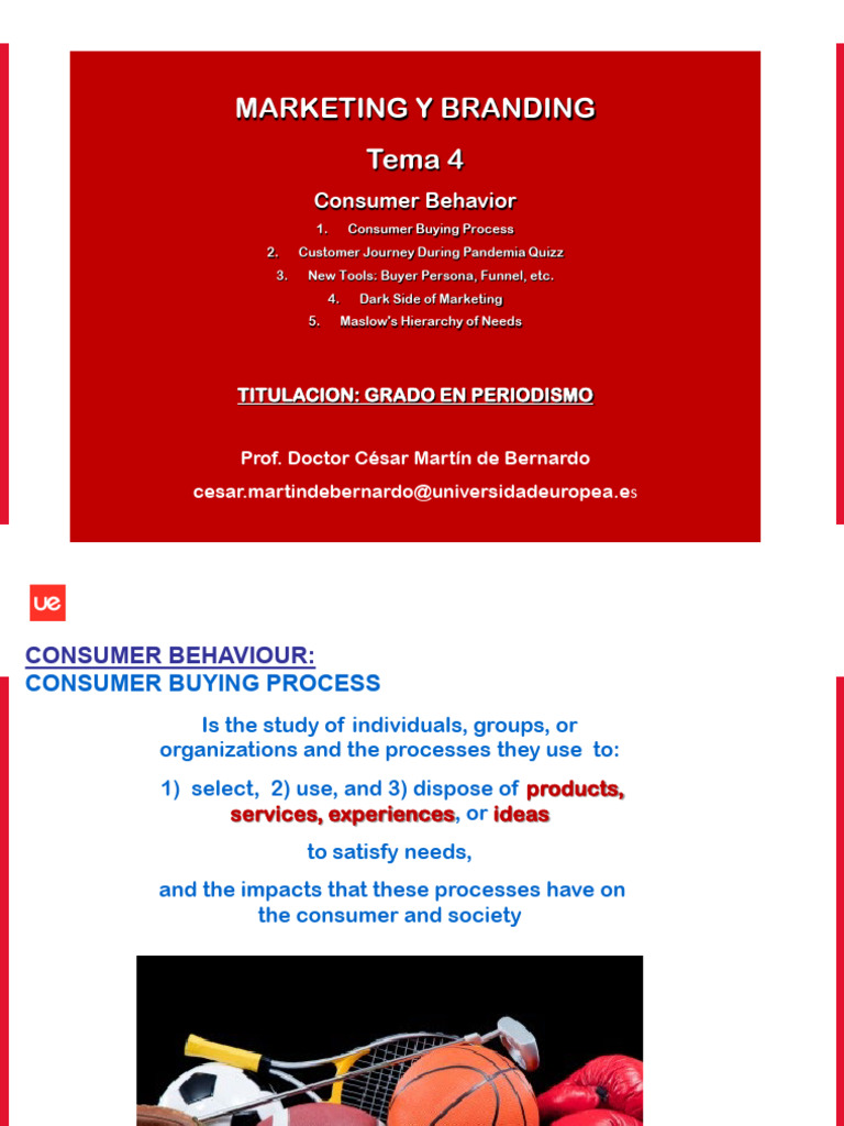Tema 4 Marketing y Branding_consumer Behavior_new Tools_dark Side_maslow | PDF | Consumer ...