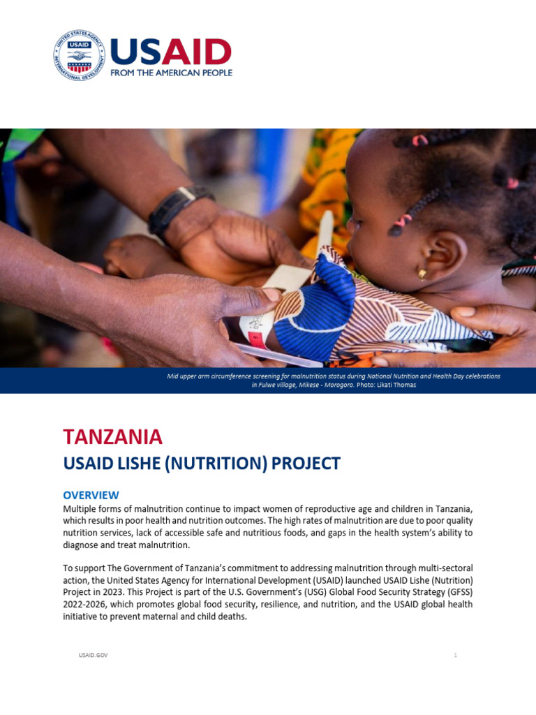 USAID Tanzania Nutrition Project Overview | PDF | Malnutrition | Food ...