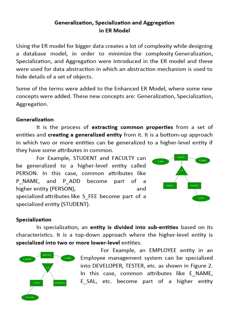 Generalization, Specialization, Aggregation MIDTERM | PDF | Cognitive ... Generalization, Specialization, Aggregation MIDTERM | PDF | Cognitive ...
