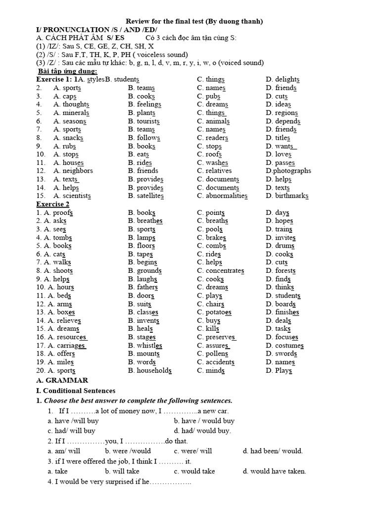 De Cuong On Tap Tieng Anh 10 Ki 2 | PDF