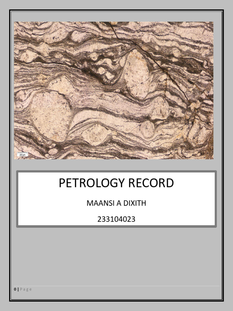 Maansi A Dixith - Petrology Record | PDF | Clastic Rock | Sedimentary Rock