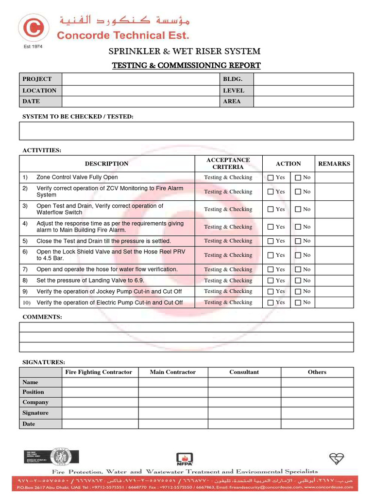Sprinkler System Testing Report | PDF