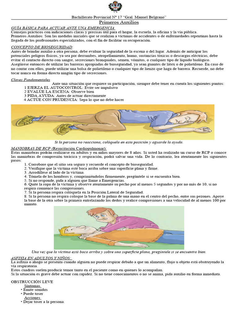 Primeros Auxilios | PDF | Reanimación cardiopulmonar | Primeros auxilios