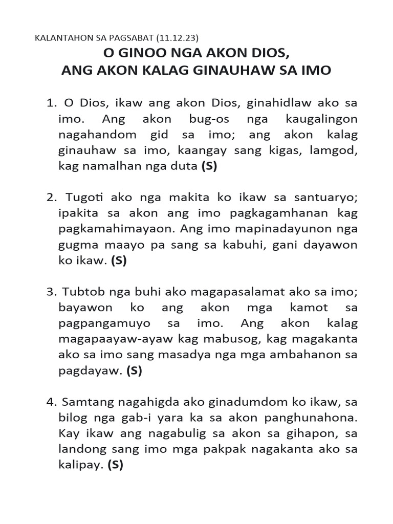 Salmo Sa Pagsabat - 112023 | PDF
