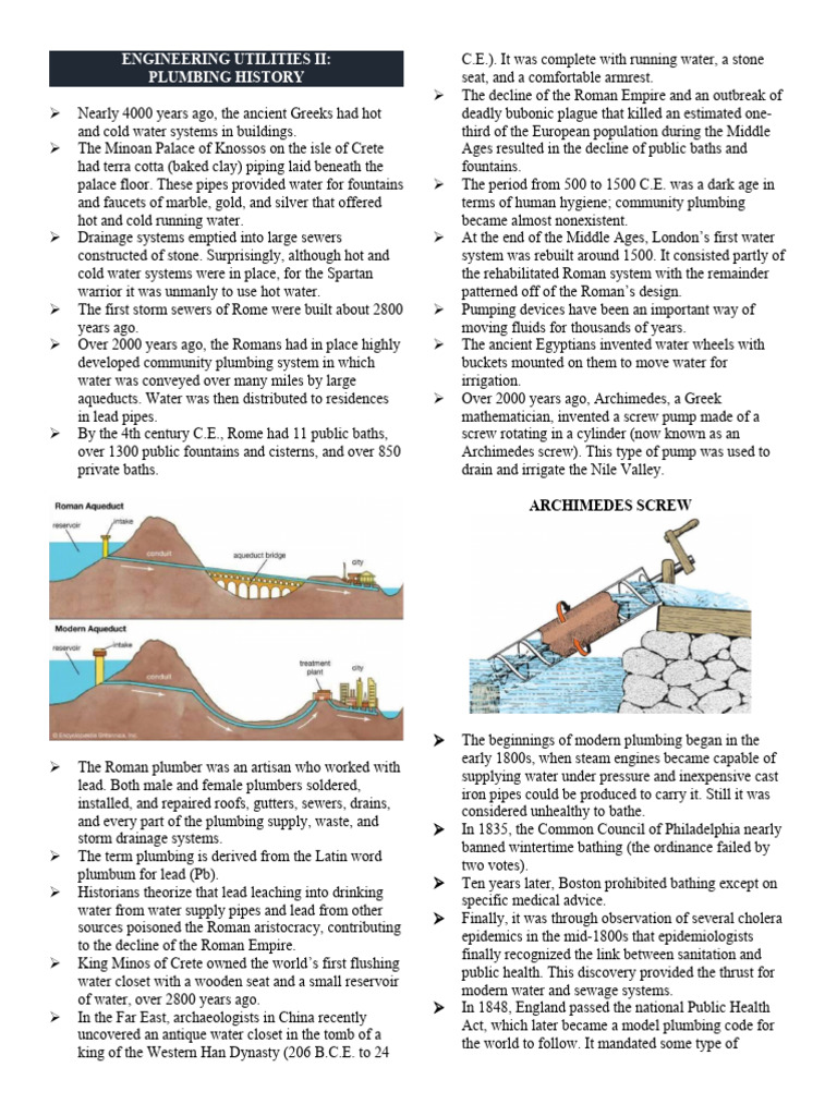 Module 1 Plumbing History Download Free Pdf Plumbing Hydraulic