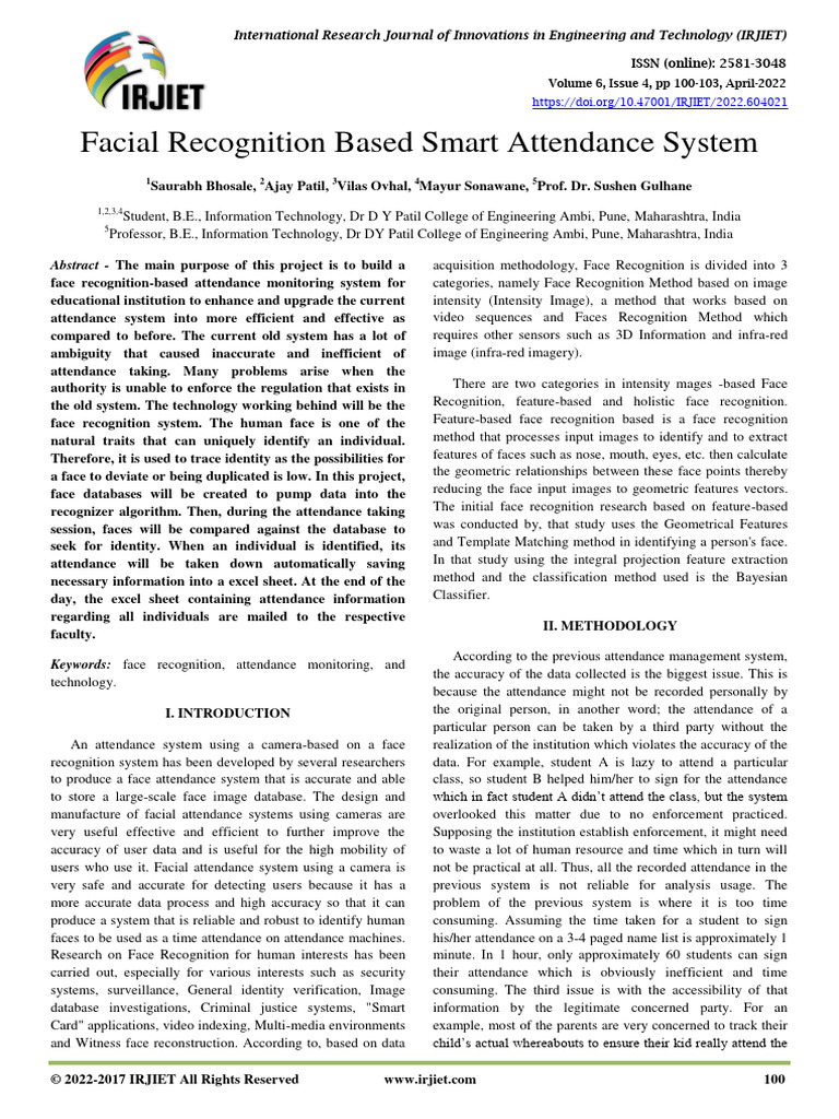 Facial_Recognition_Based_Smart | PDF | Artificial Intelligence | Intelligence (AI) & Semantics