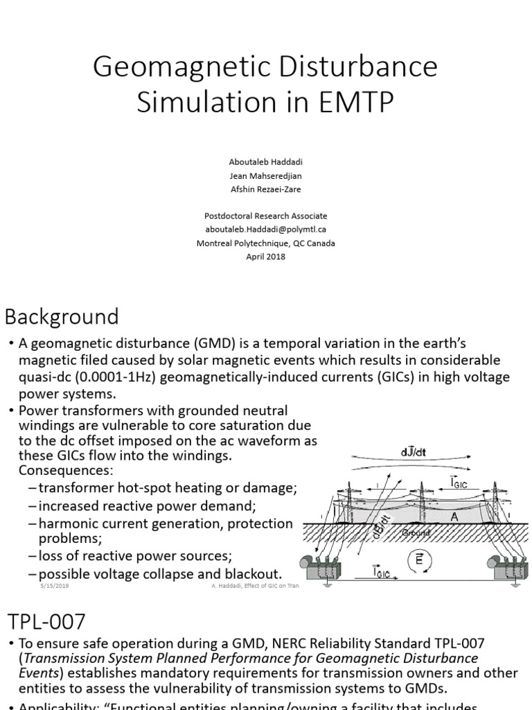 Geomagnetic-Disturbance-Simulation-in-EMTP Technical Presentation | PDF | Transformer | Electric ...
