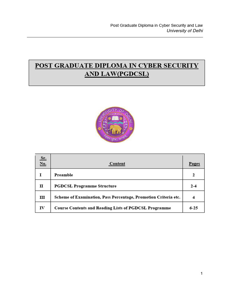 PGDCSL Progam Details | PDF | Computer Network | Cryptography