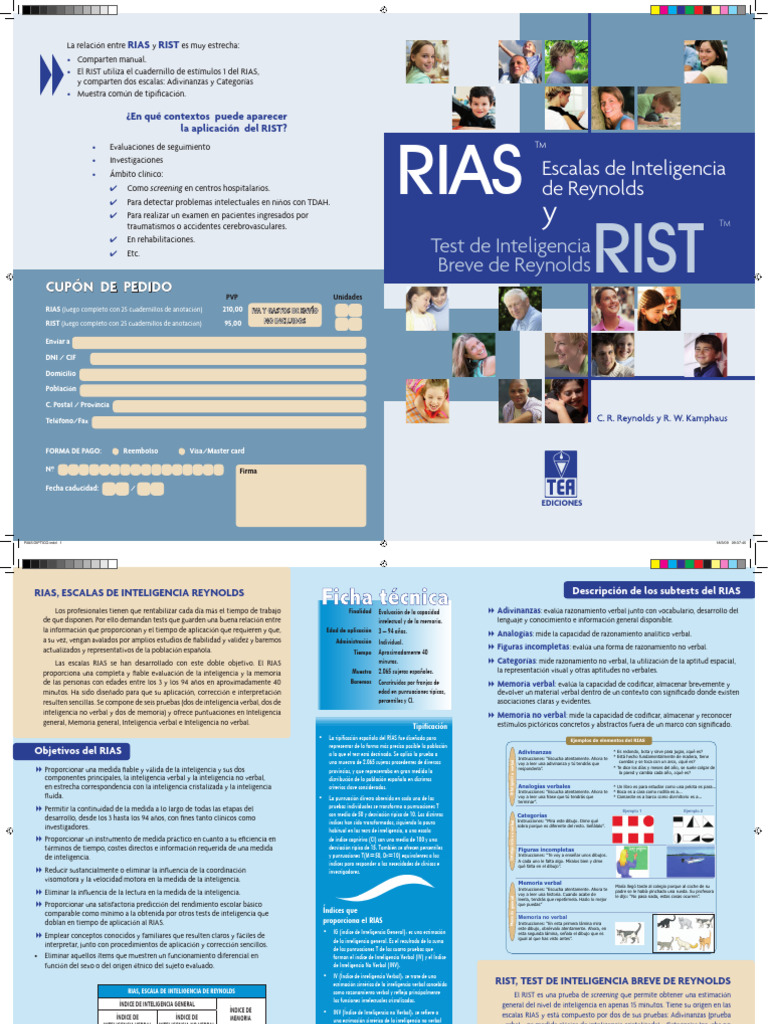 Ficha Tecnica RIAS-RIST (DÃ Ptico) | PDF | Inteligencia | Cociente de inteligencia