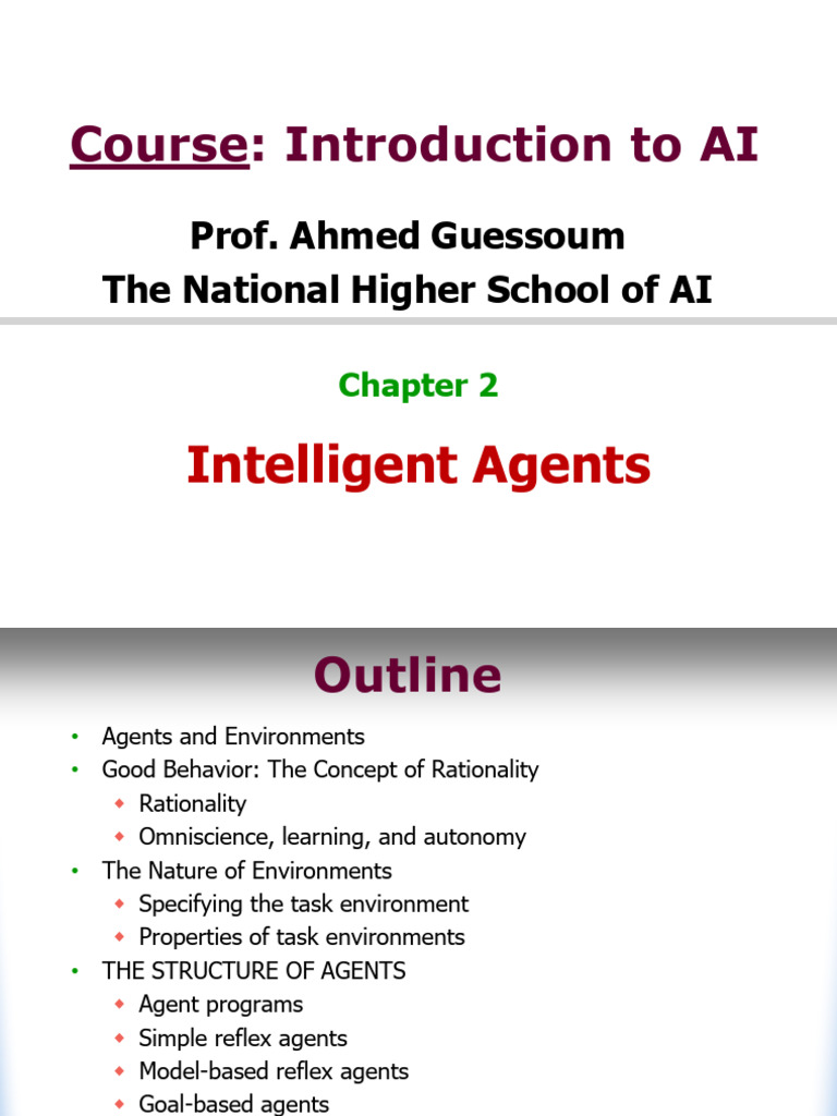 Chapter 2_Intelligent Agents_Ahmed Guessoum (1) | PDF | Rationality ...