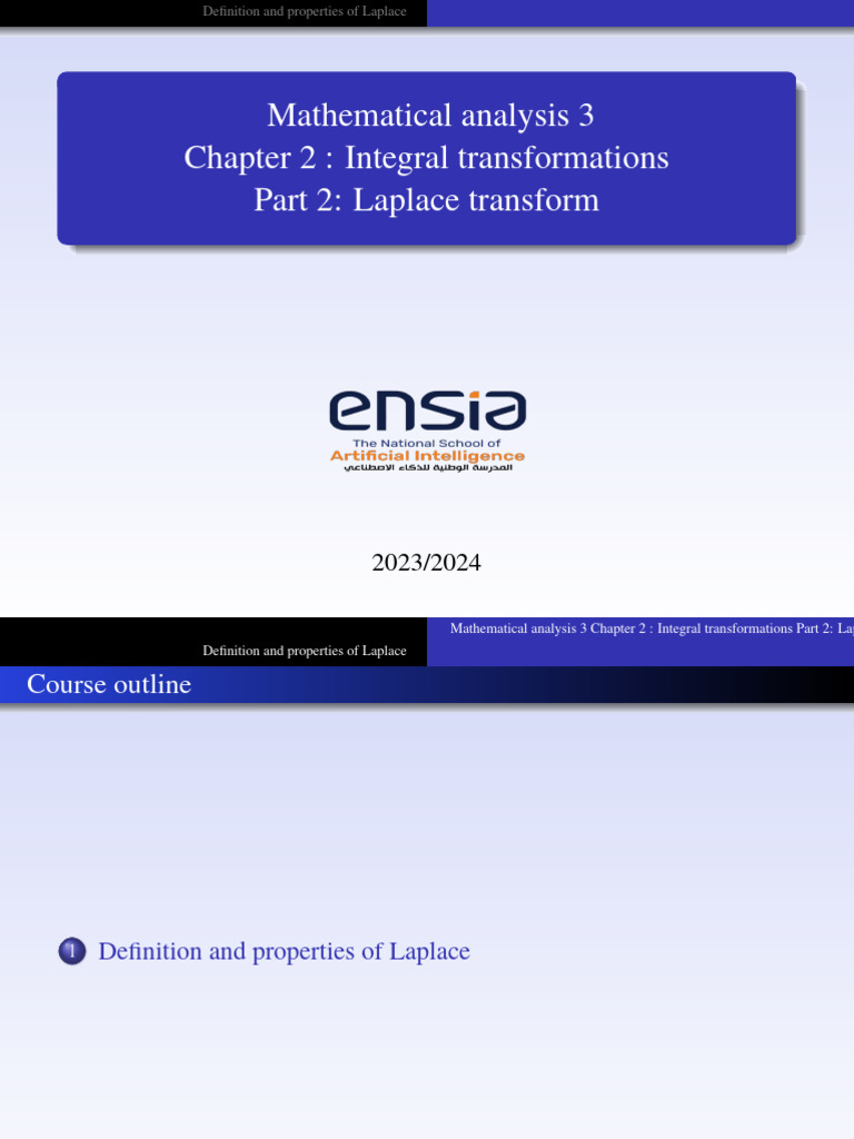 Laplace Transform: Definition & Properties | PDF | Laplace Transform ...