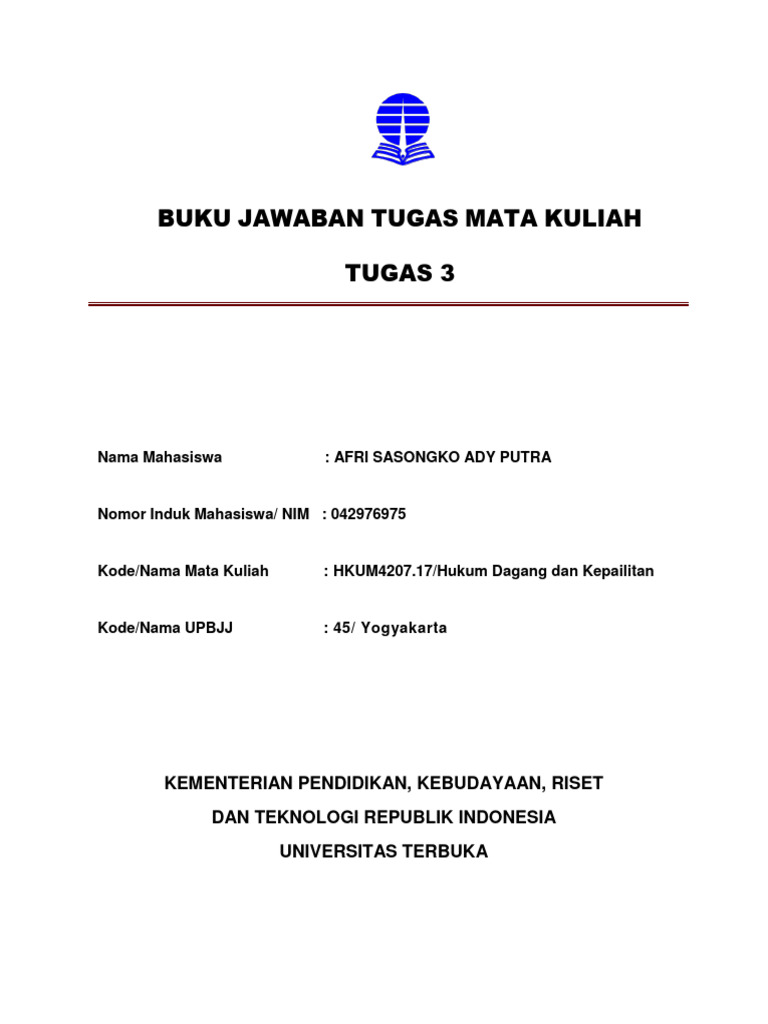 Tugas 3 Hukum Dagang Dan Kepailitan Pdf 