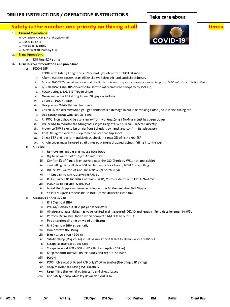 Daily Op. Instructions | PDF | Pipe (Fluid Conveyance) | Manufactured Goods