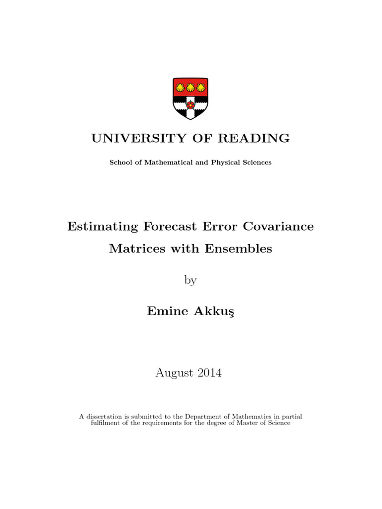 Maths Estimating Forecast Error Covariance | PDF | Kalman Filter | Applied Mathematics