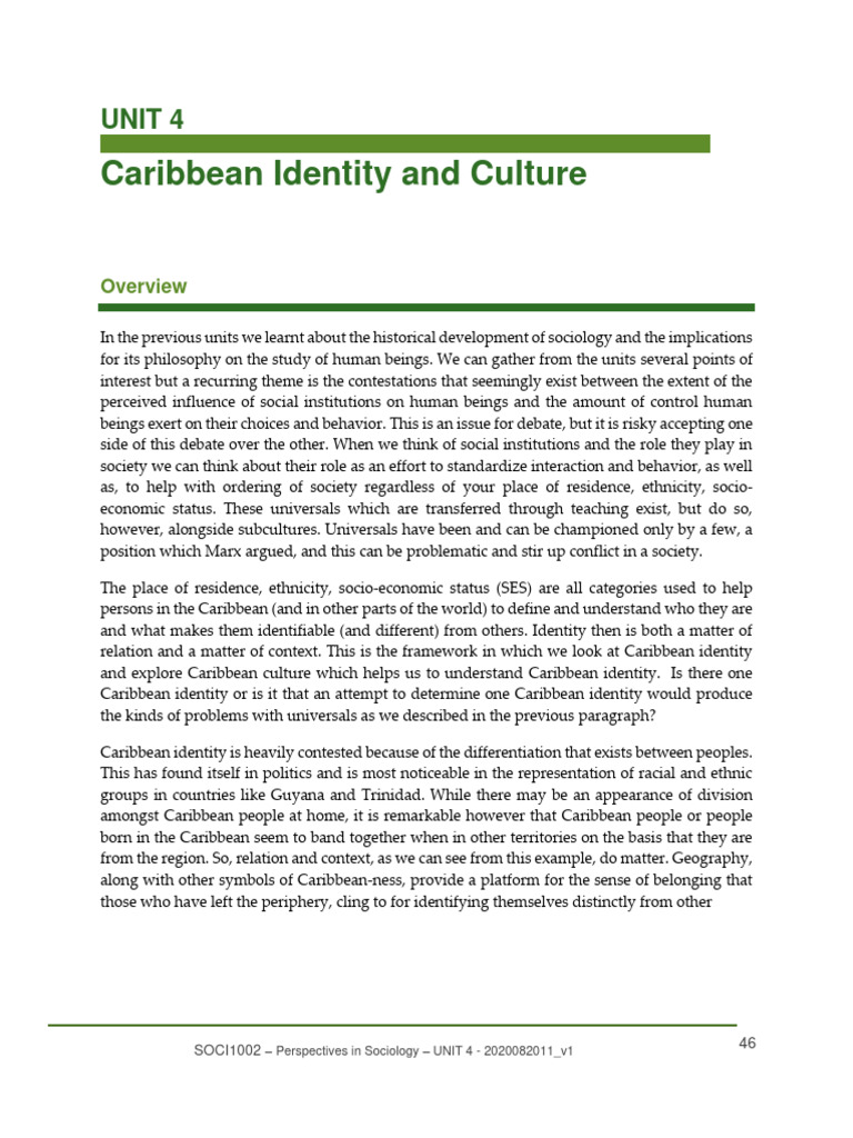 Caribbean Identity and Cultural Dynamics | PDF | Sociology ...