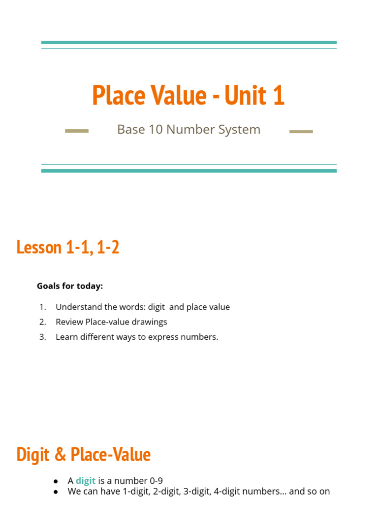 Unit_1_-_Place_Value (2) | PDF | Numbers | Semiotics