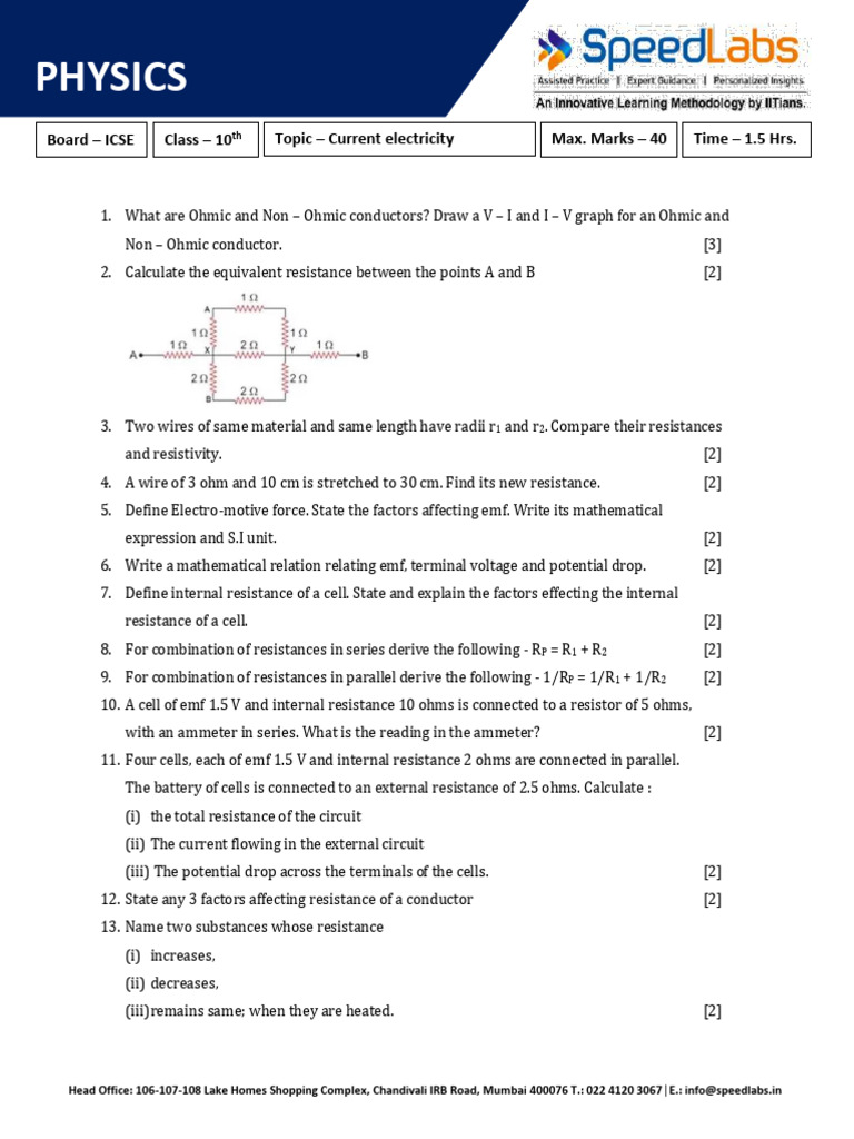 Electricity Hots - 1 | PDF | Electrical Resistance And Conductance ...