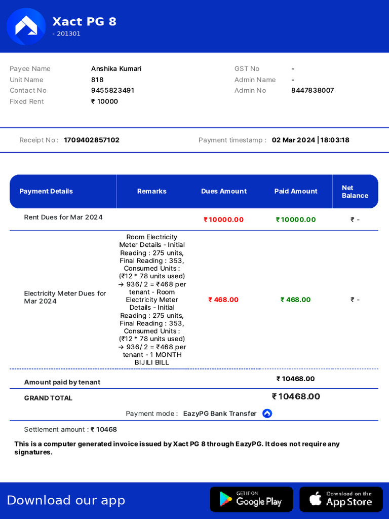 Xact PG 8: Download Our App | PDF | Receipt | Payments