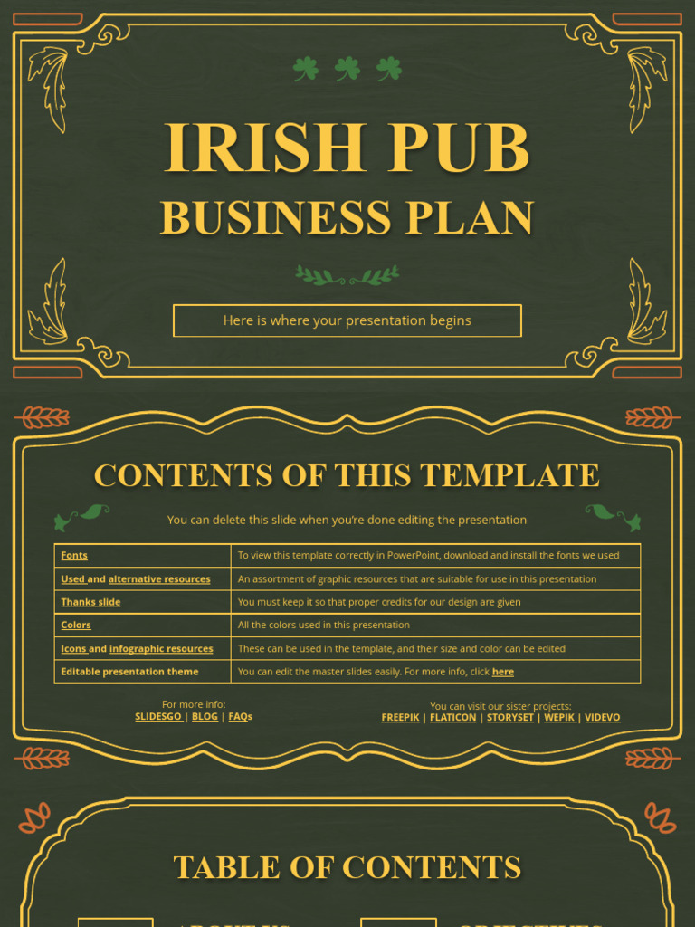 Irish Pub Business Plan by Slidesgo | PDF | Planets | Planets In Astrology
