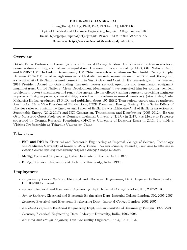 Bikash CV Nov 2023 | Download Free PDF | Electrical Grid | Smart Grid