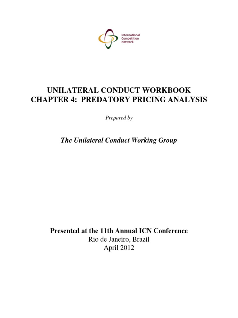 Predatory Pricing ICN | PDF | Competition Law | Marginal Cost