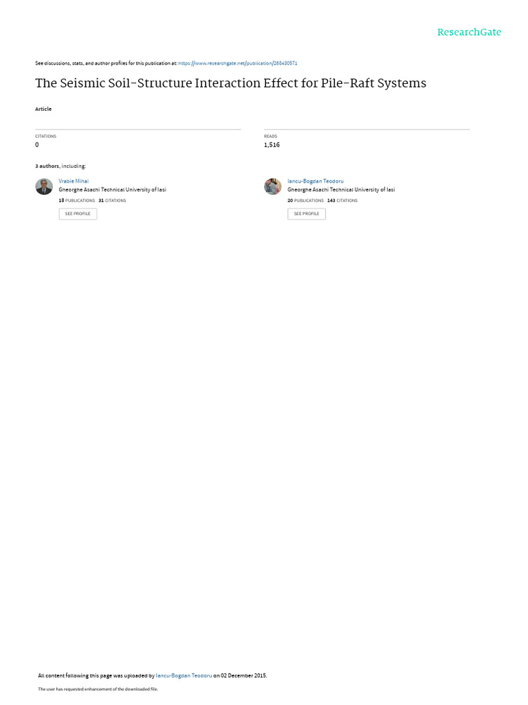 The Seismic Soil-Structure Interaction Effect For | PDF | Bending | Beam (Structure)
