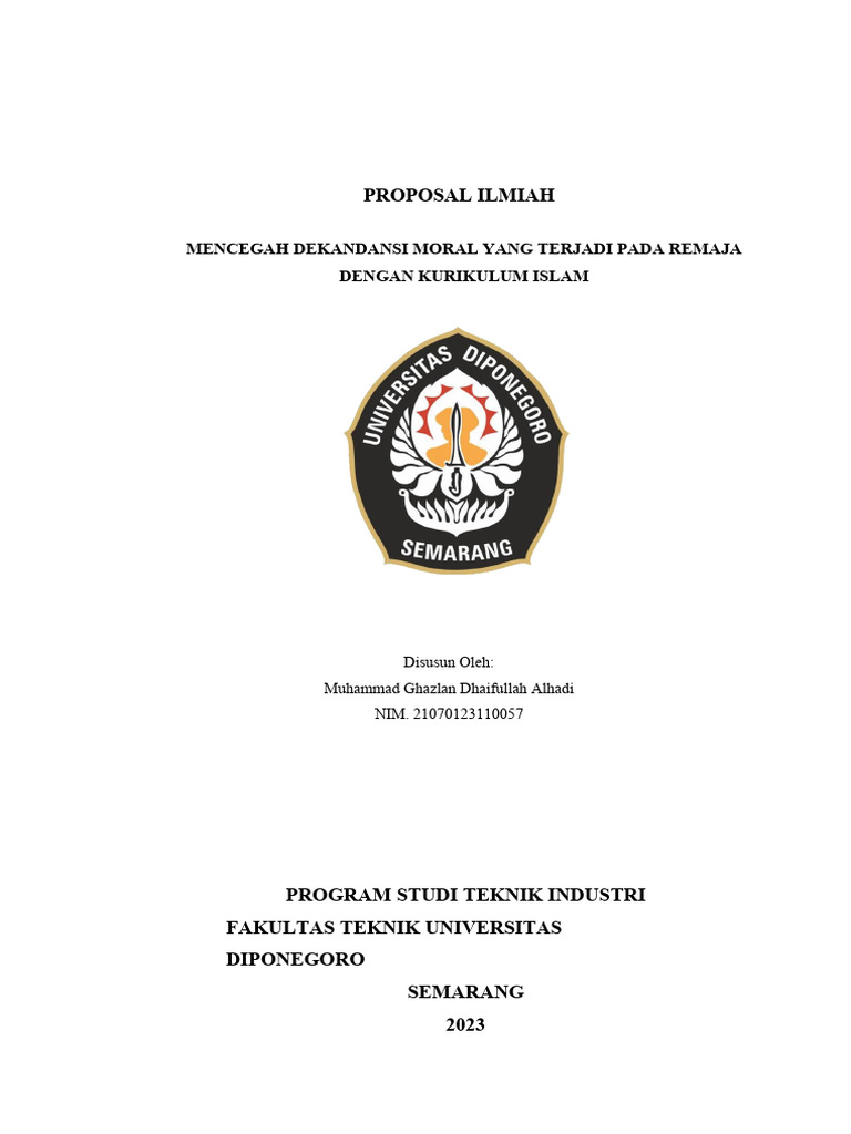 Proposal Ilmiah | PDF | Pengembangan Diri