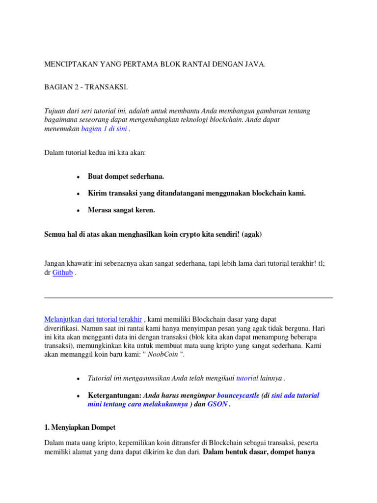 MEMBUAT BLOCKCHAIN DENGAN JAVA Dan ECLIPSE Bag.2 | PDF | Komputer