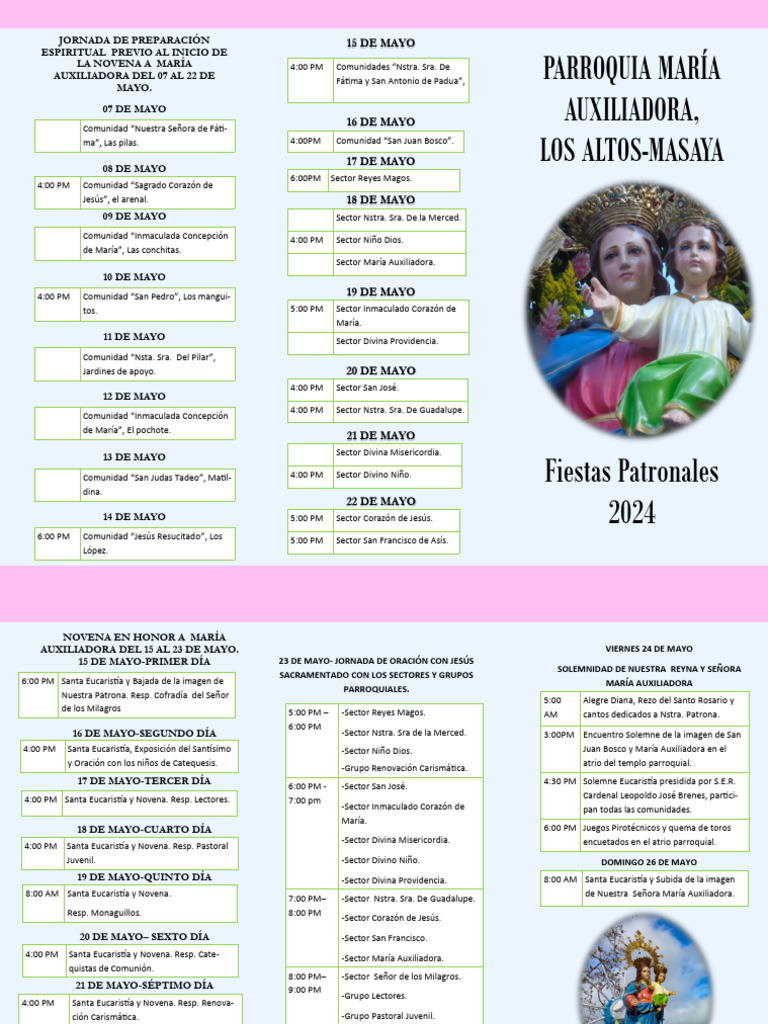 Programa Fiestas Patronales 2024 | PDF | eucaristía | María, madre de Jesús