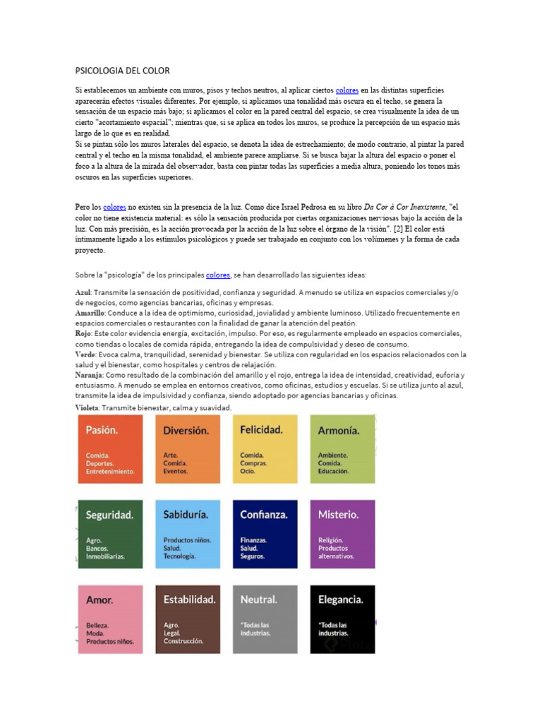 Psicología del Color y sus Efectos | PDF | Color | Sicología