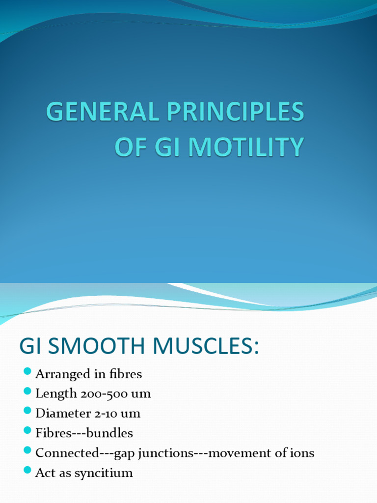General Principles of Gi Motility Chap#62 | PDF | Gastrointestinal ...