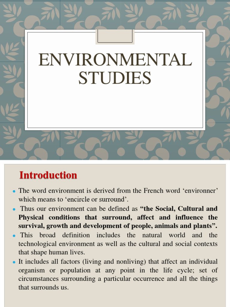 Environmental Studies | PDF | Atmosphere Of Earth | Sustainability