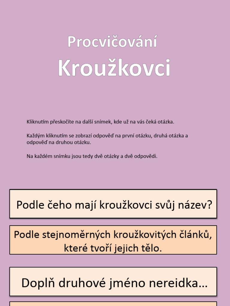 Procvicovaci Prezentace - Krouzkovci | PDF