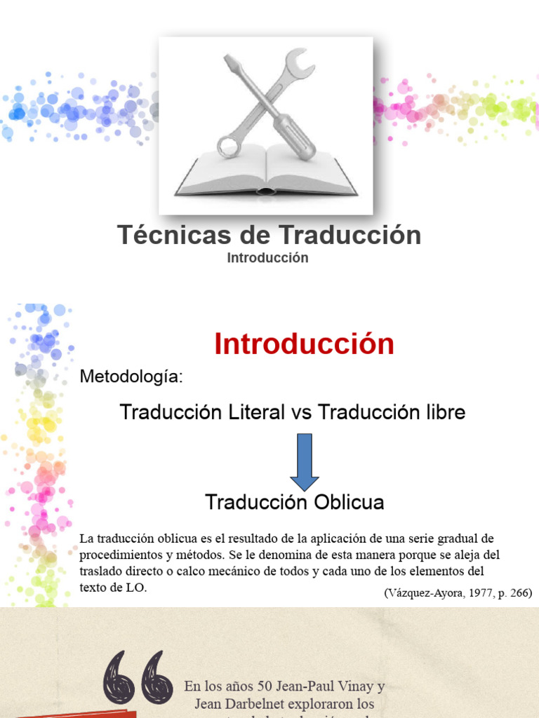 Técnicas de Traducción: Métodos y Ejemplos | PDF | Traducciones | Gramática
