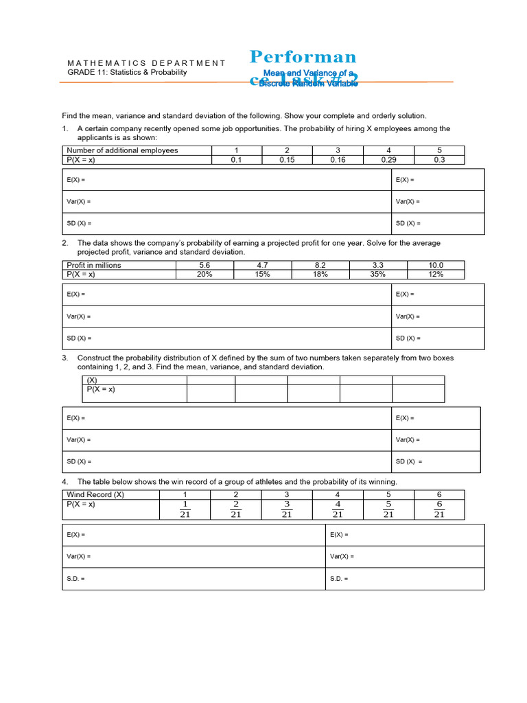 peta2_STAT (1) | PDF | Variance | Standard Deviation