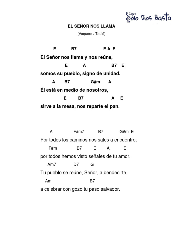 El Señor Nos Llama - Acordes | PDF