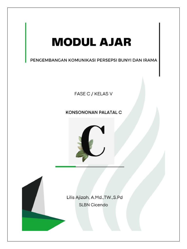 DRAF 2 MA Lilis Ajizah PKPBI Konsonan C Fase C Kelas V | PDF