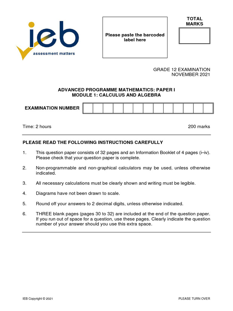 Advanced Programme Maths P1 2021 | PDF | Circle | Asymptote