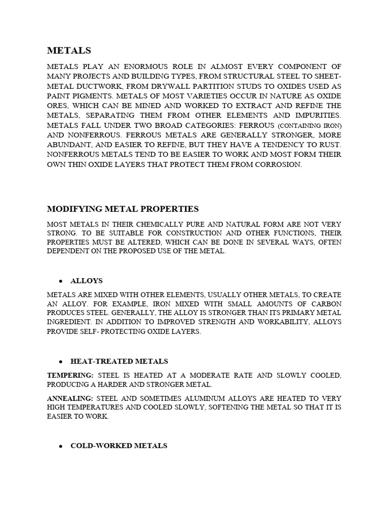 METALS | PDF | Metals | Alloy