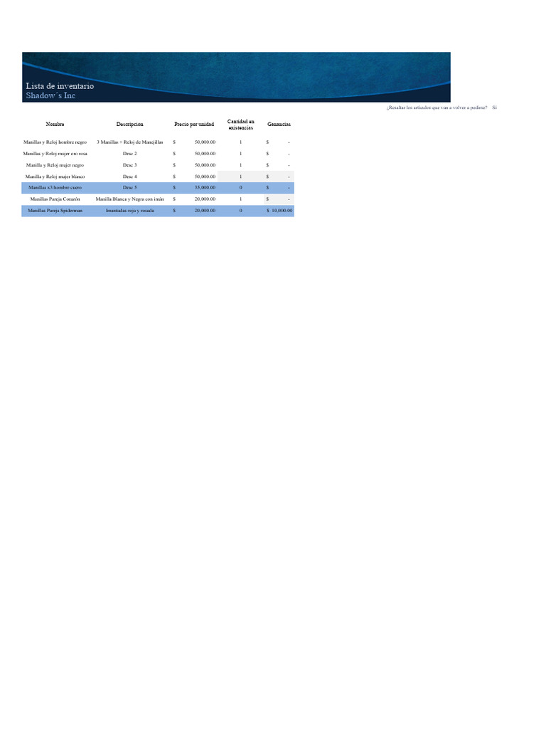 Shadow Inc Tiendaaa | PDF | Softlines (venta minorista) | Joyería